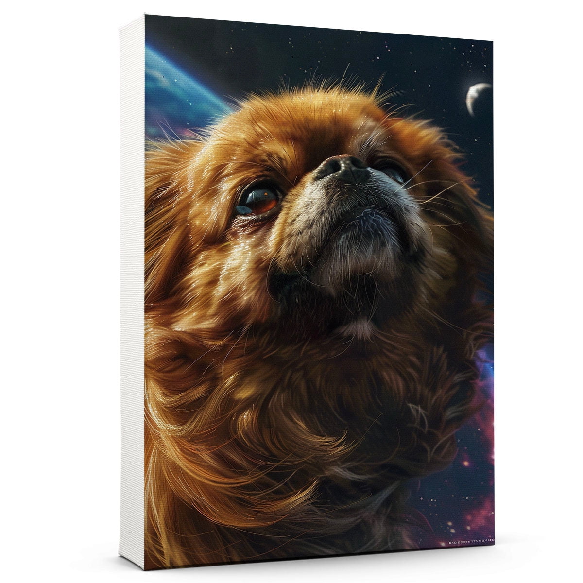 Pekingese Dog Space Painting Poster Unframe, Pekingese Dog Canvas Frame ...