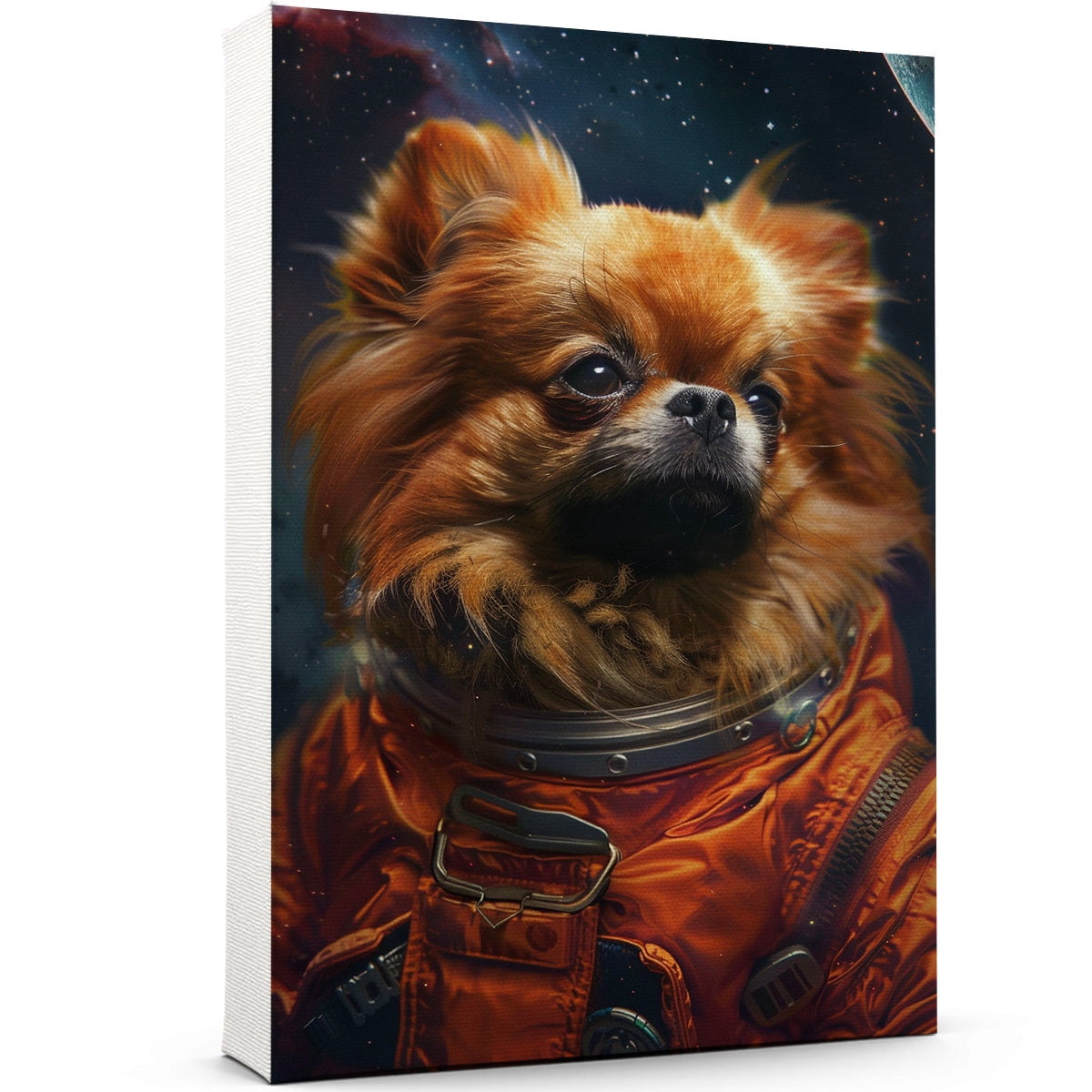Pekingese Space Poster Wall Art Funny Dog - Pekingese Dog Canvas Wall ...