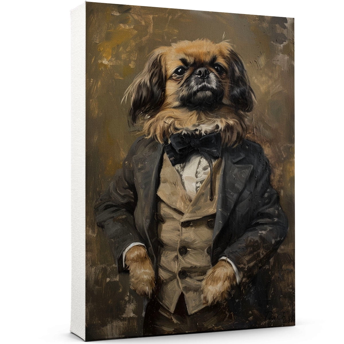 Pekingese Wall Art Abstract Dog Posters - Pekingese Dog Canvas Wall Art ...