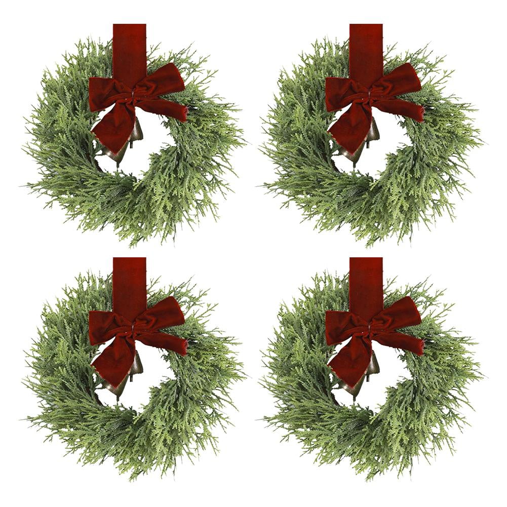 Pekkaxy 10 Inch Christmas Wreath Large Real Touch Norfolk Pine Wreath ...