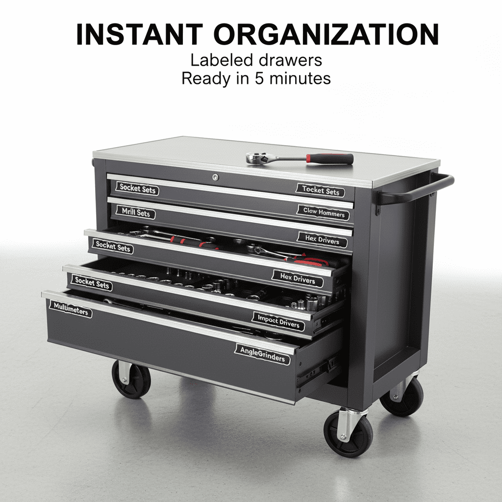 Pekkaxy 12/24 Pack of Magnetic Toolbox Labels, 3D-Printed Tool Box Labels, General Tool Box ...