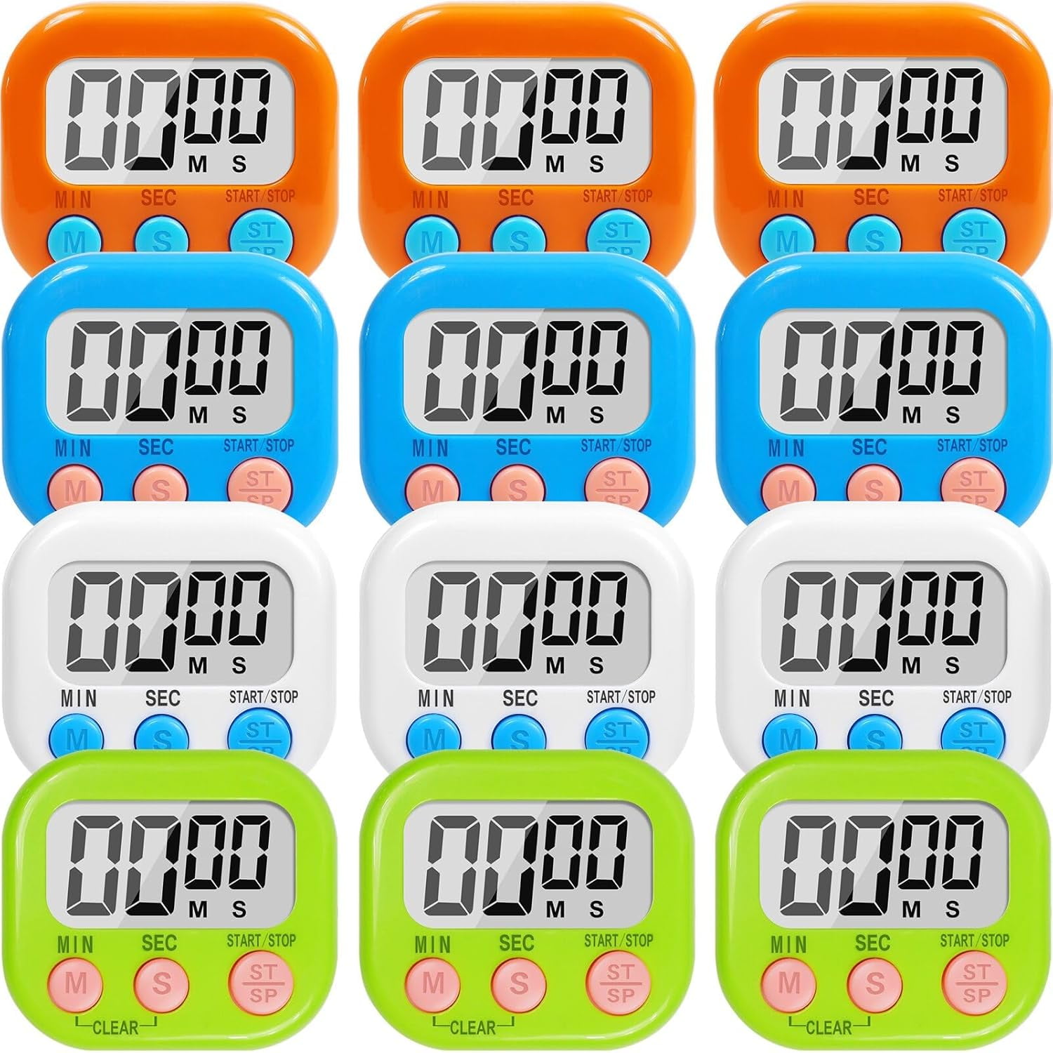 Pekkaxy 12 Pack Digital timers for Classroom, Magnetic Countdown ...
