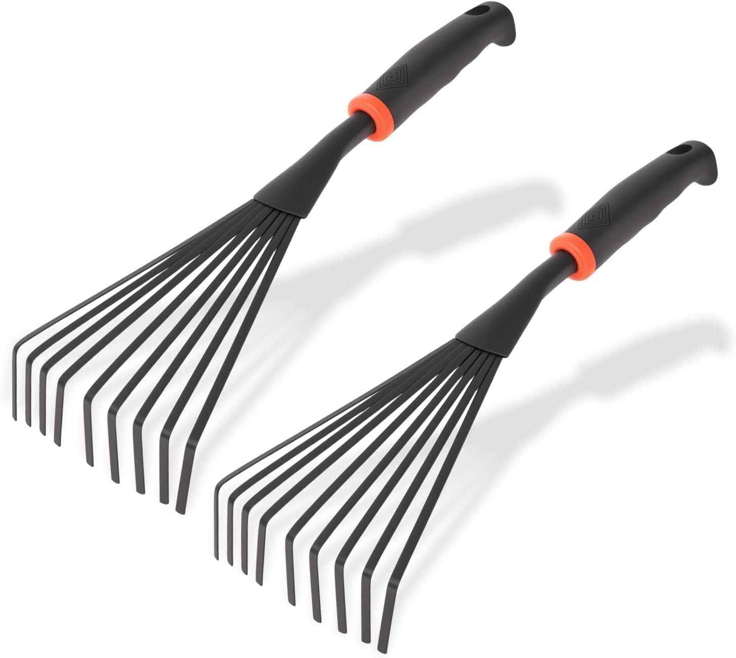 Pekkaxy 2 Pcs Gardening Hand Rake, 13" Alloy Steel Short Handle Shrub ...