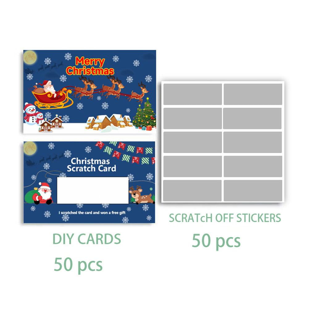 Pekkaxy 50-Pack Christmas Scratch Cards, Cartoon Sticker Interactive ...