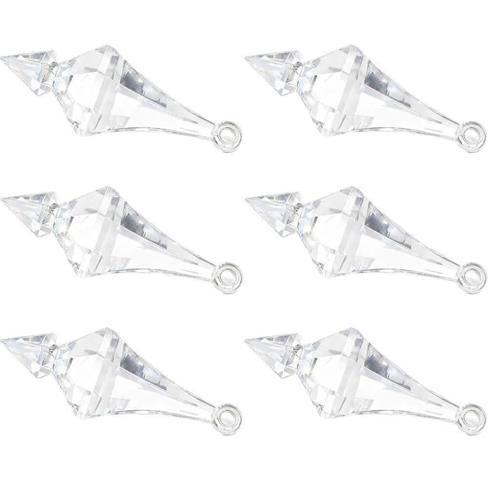 Pekkaxy 6 Clear Glass Raindrop Ornaments, Shatter-Resistant Sparkling ...