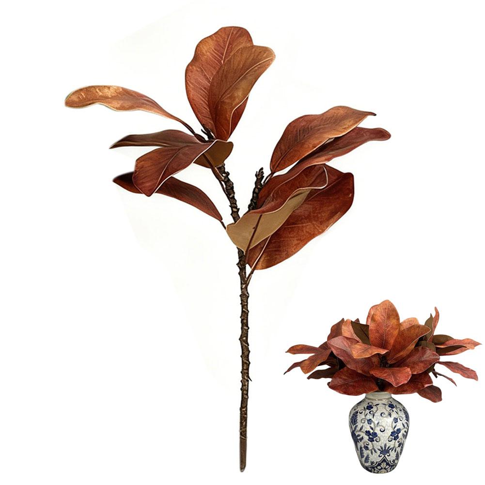 Pekkaxy Artificial Magnolia Leaves Branches,Realistic Magnolia Leaves ...