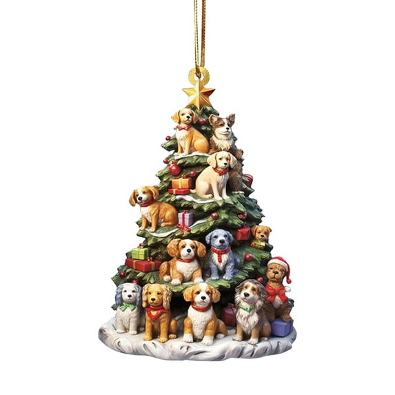 Pekkaxy Christmas Bookshelf Ornament, Acrylic Book Stack Tree Decor for ...