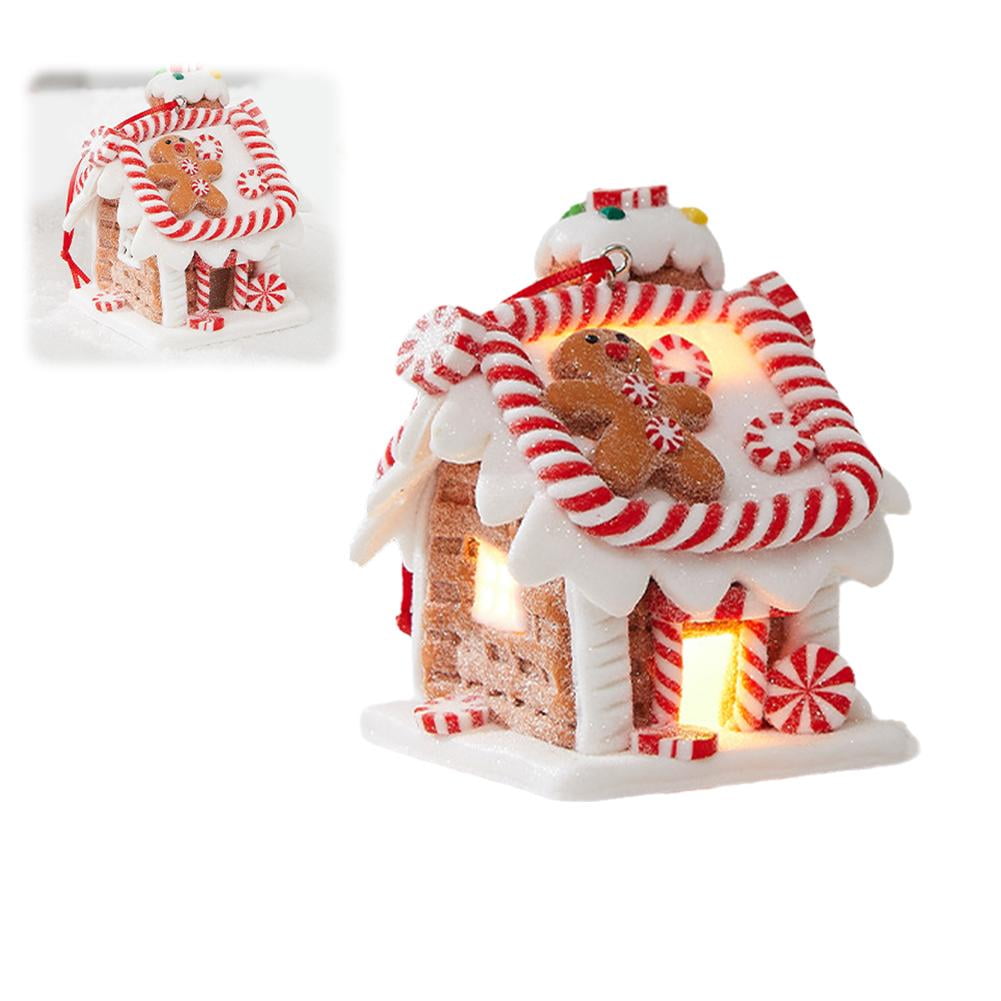 Pekkaxy Christmas Gingerbread Village House,Light-Up Gingerbread House ...