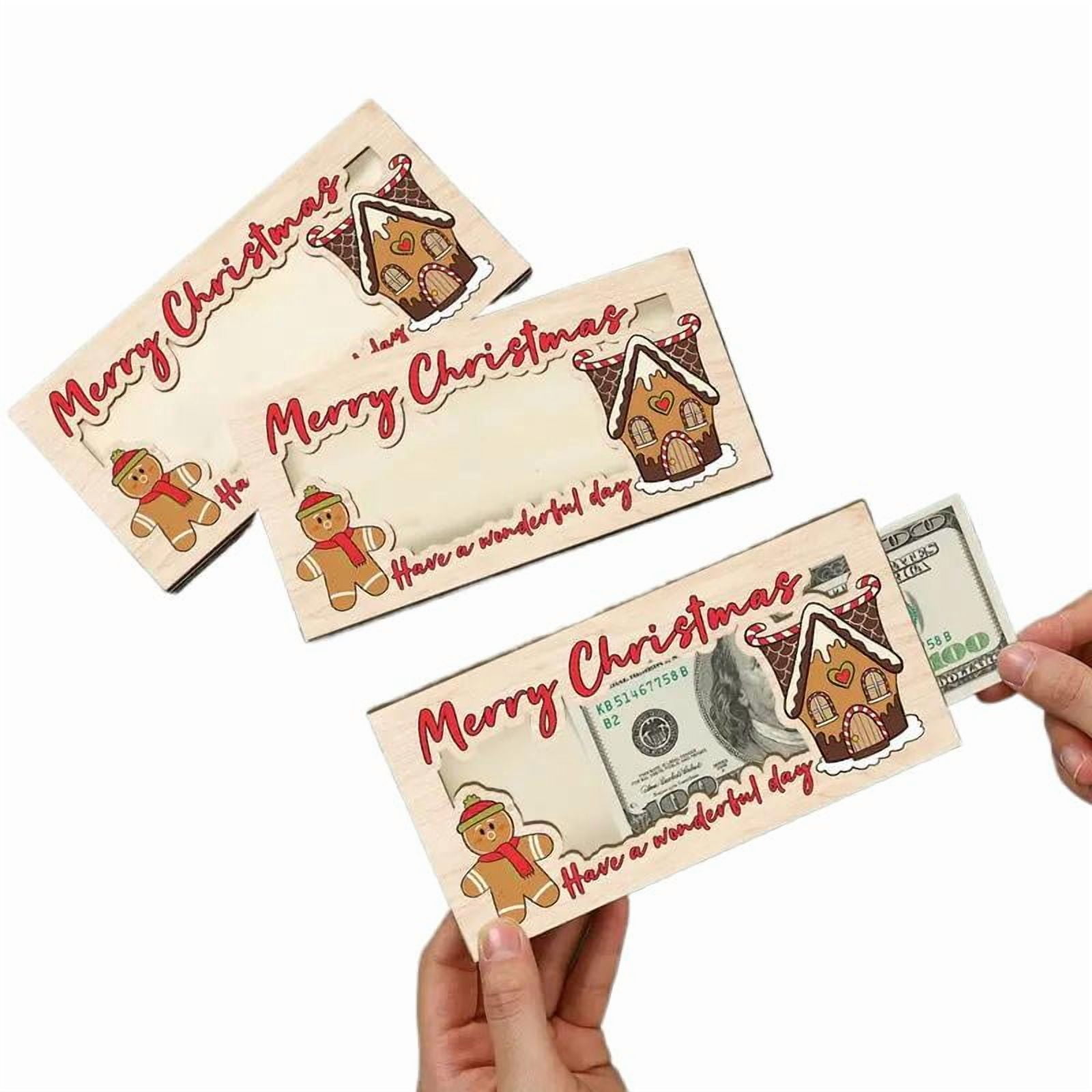 Pekkaxy Christmas Money Box Wooden Holiday Decor Gift Can Hold ...