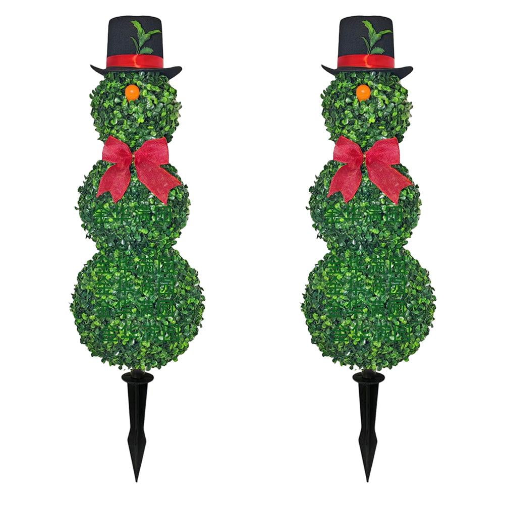 Pekkaxy Christmas Snowman Topiary 37 Artificial Snowman Shaped Topiary ...