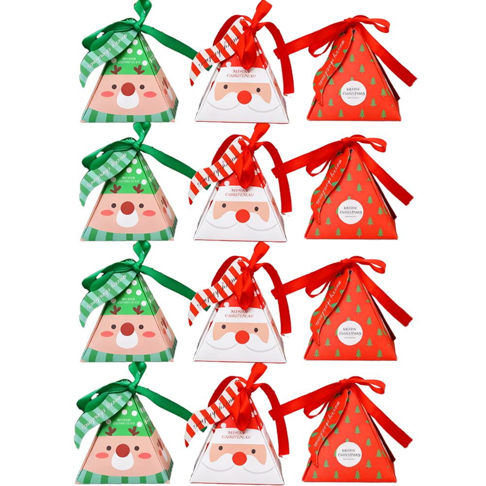 Pekkaxy Christmas Triangle Gift Box Set, Christmas Candy Box, Treat ...