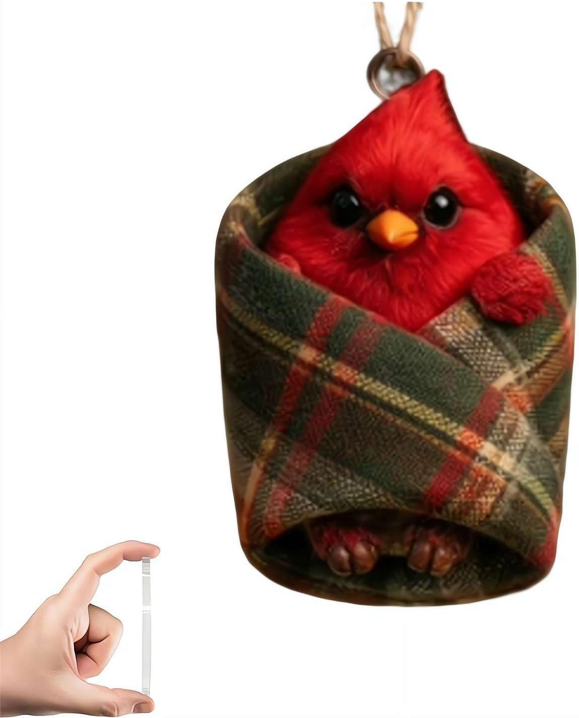 Pekkaxy Cozy Wrapped Critters Ornament,2D Acrylic Cozy Forest Animal ...