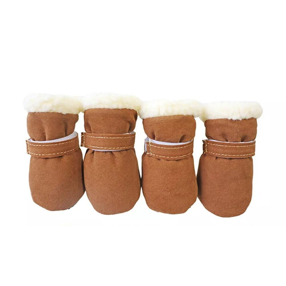 Pekkaxy Dog Winter Boots, 4-Pack Anti-Slip Snow Shoes, Keep Paws Warm ...