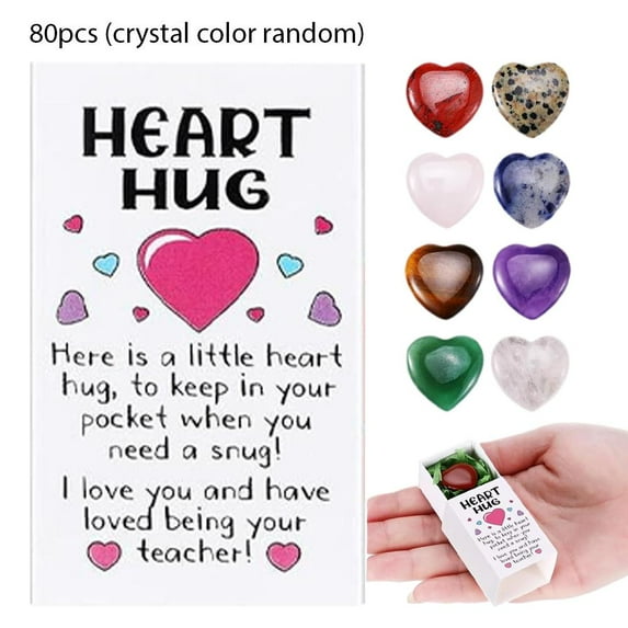 Pekkaxy Heart Hug Crystal Tokens, 24-80 Pack with Shredded Paper ...