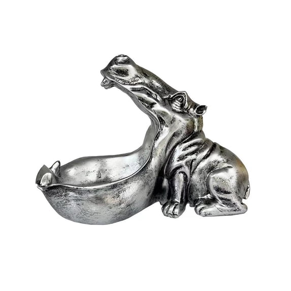 Pekkaxy Hippo Statue Key Bowl,Creativity Big Mouth Hippo Candy Dish ...