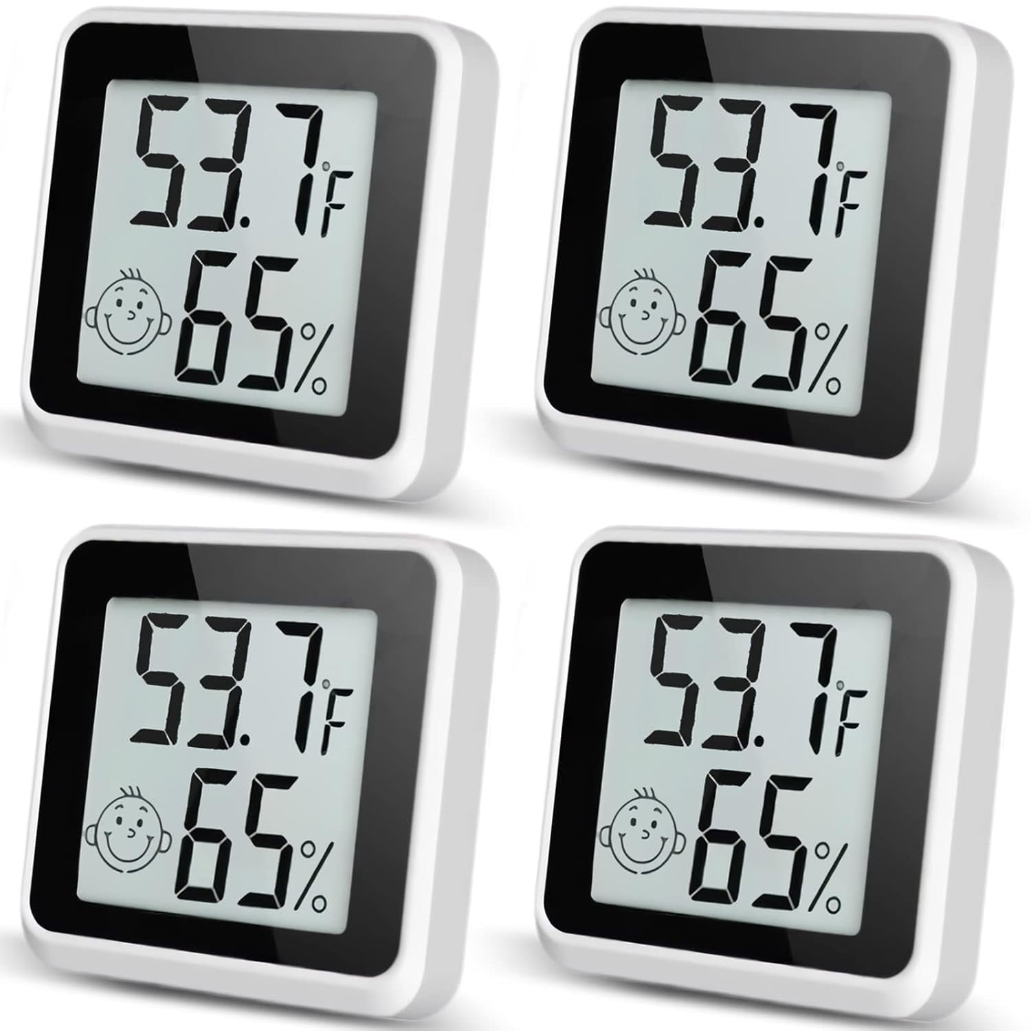 Pekkaxy Indoor Humidity Meter Hygrometer 4Pack, Room Thermometer for ...