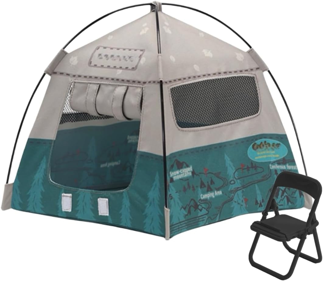 Pekkaxy Mini Tent,Model Tent Decoration with Chair,1:12 Miniature ...