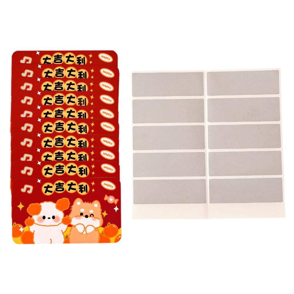 Pekkaxy New Year Scratch Cards 10-Pack with 10 Stickers, Cute Cartoon ...