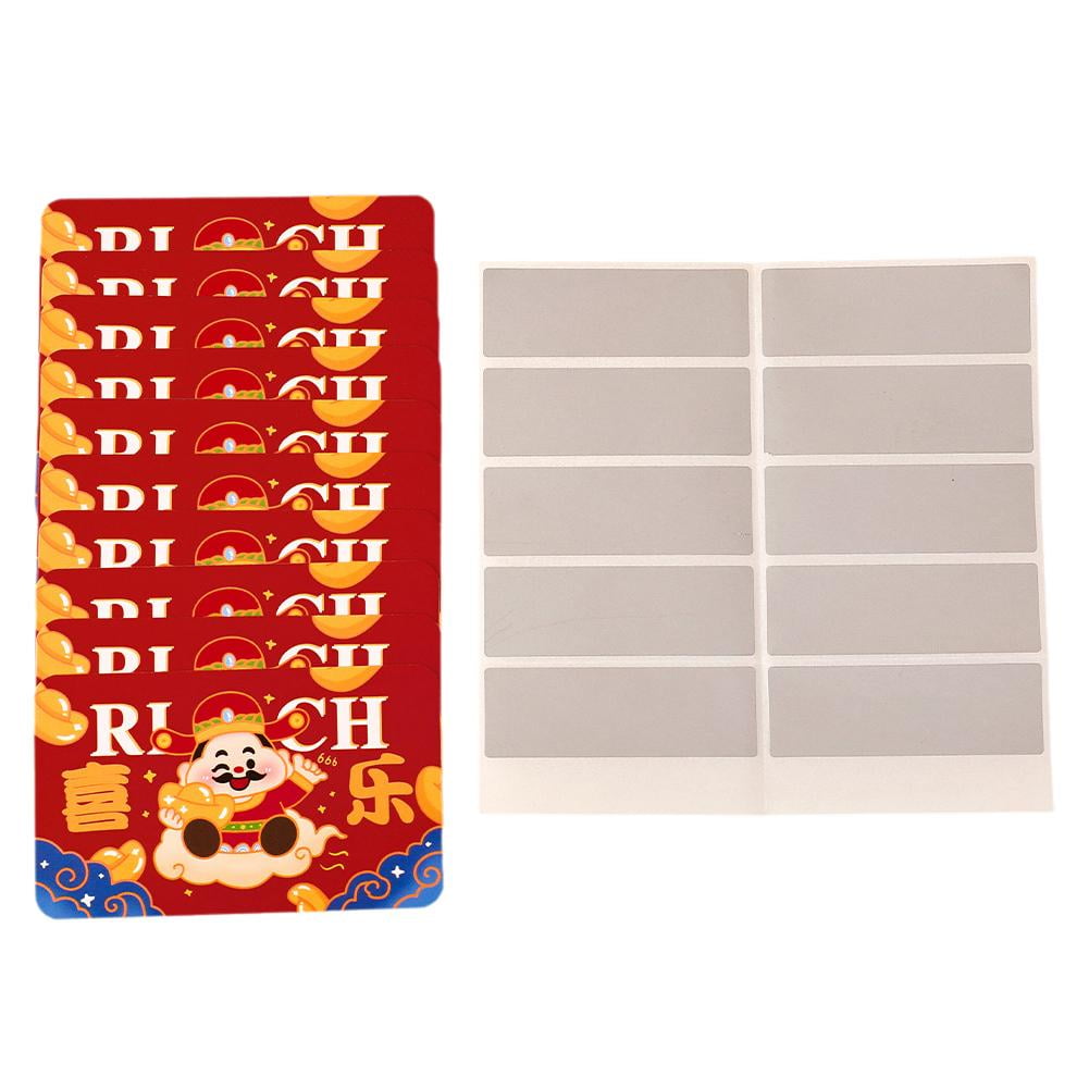 Pekkaxy New Year Scratch Cards 10-Pack with 10 Stickers, Cute Cartoon ...