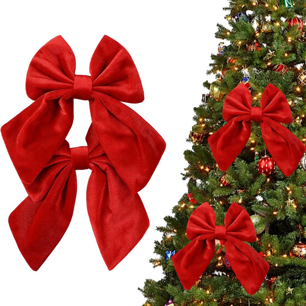 Pekkaxy Red Velvet Ribbon Bows for Christmas Tree, 14.1813.400.99 ...
