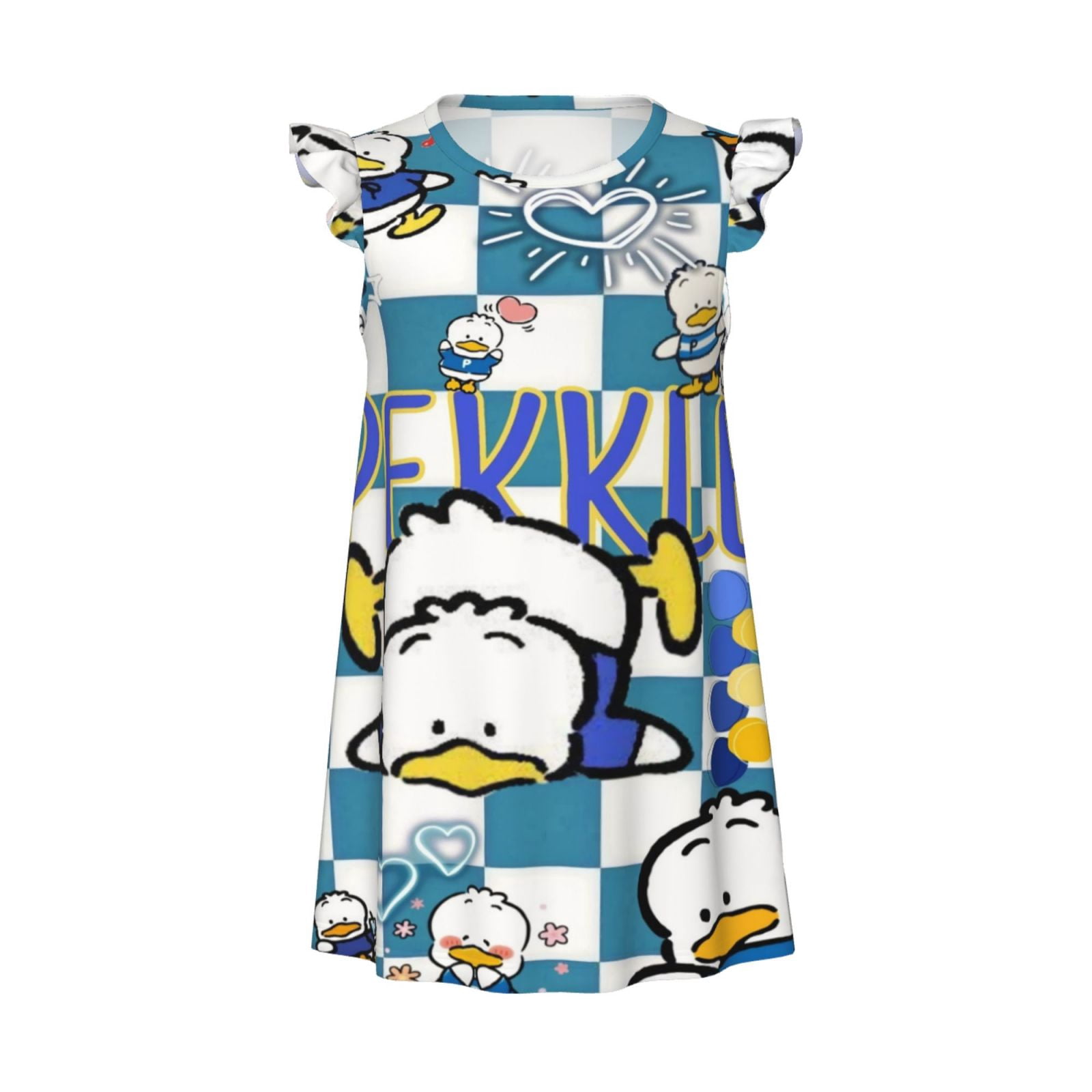 Pekkle Little Girls Nightgown Cartoon Flutter Sleeves Night Dress ...