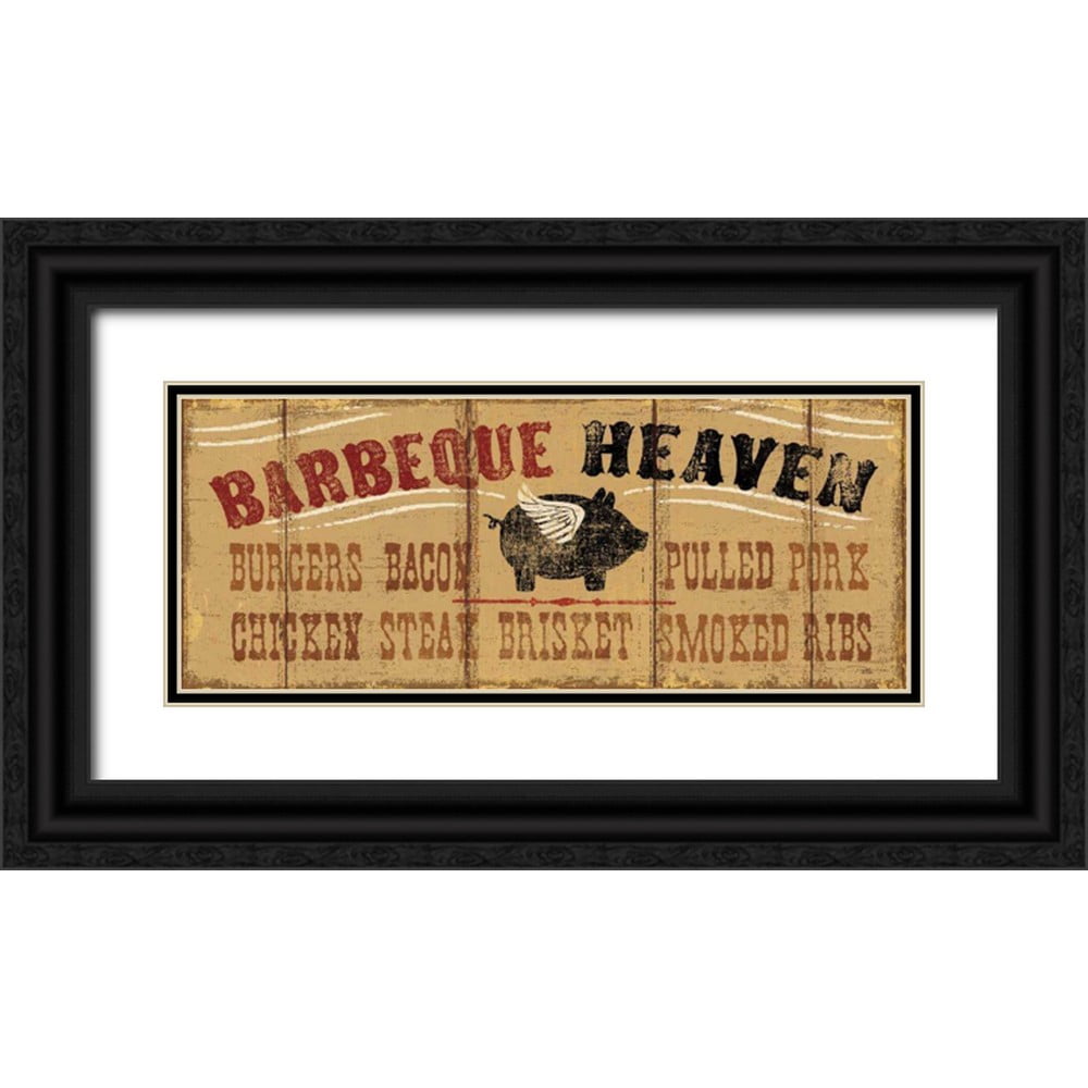Pela Studio 14x8 Black Ornate Wood Framed with Double Matting Museum ...