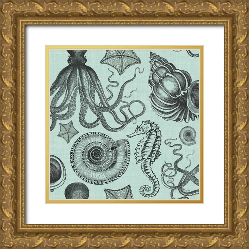 Pela Studio 15x15 Gold Ornate Wood Framed with Double Matting Museum ...