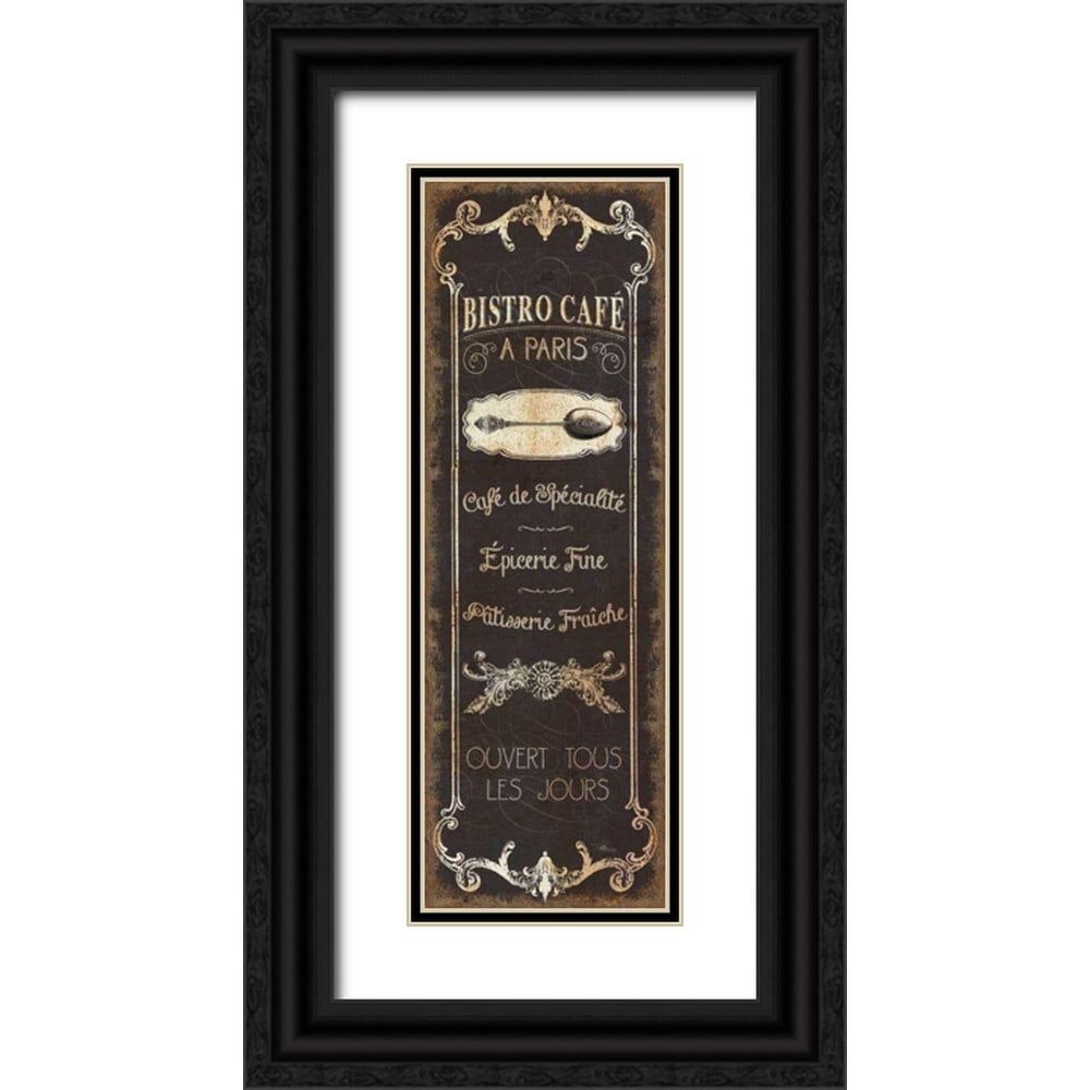 Pela Studio 9x18 Black Ornate Wood Framed with Double Matting Museum ...