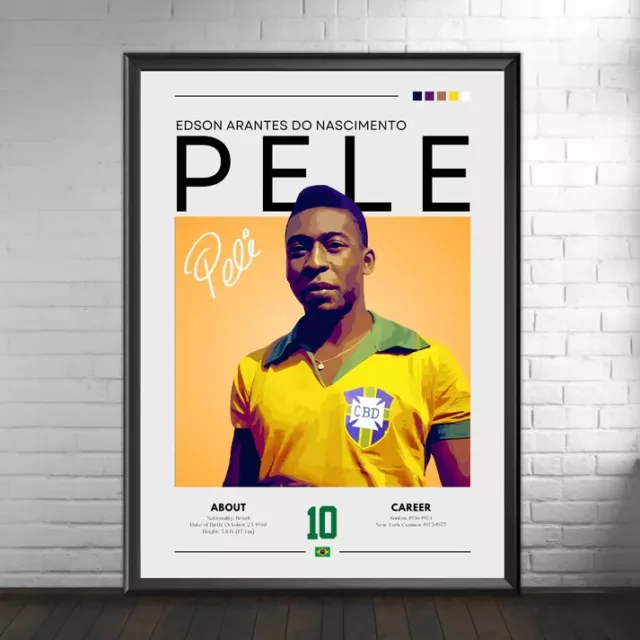 Pele In Brazil Shirt Poster - The King Of Football Pele Art Print NO ...