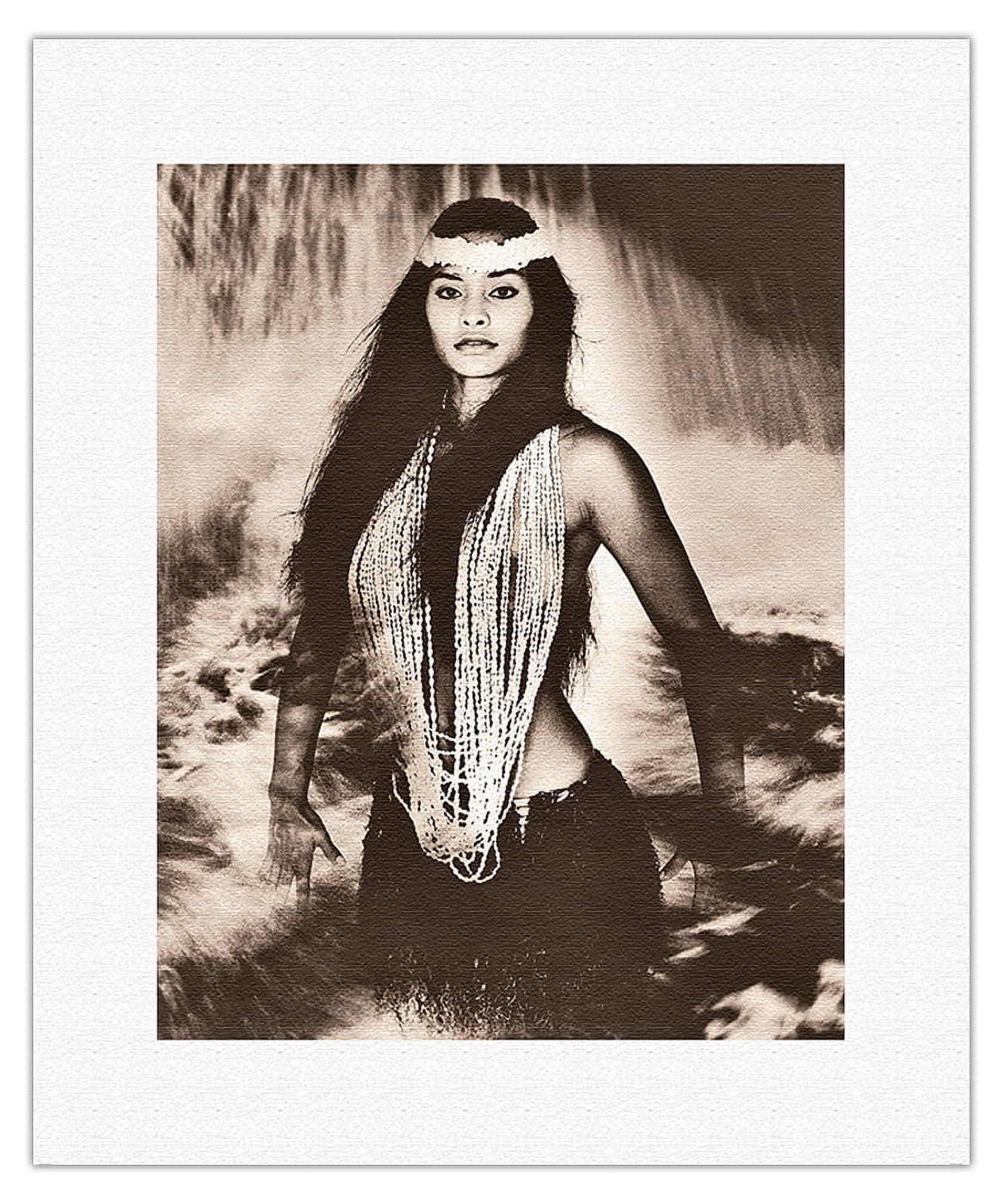 Pele's Sister - Namakaokahai Hawaiian Sea Goddess - Vintage Sepia Toned ...