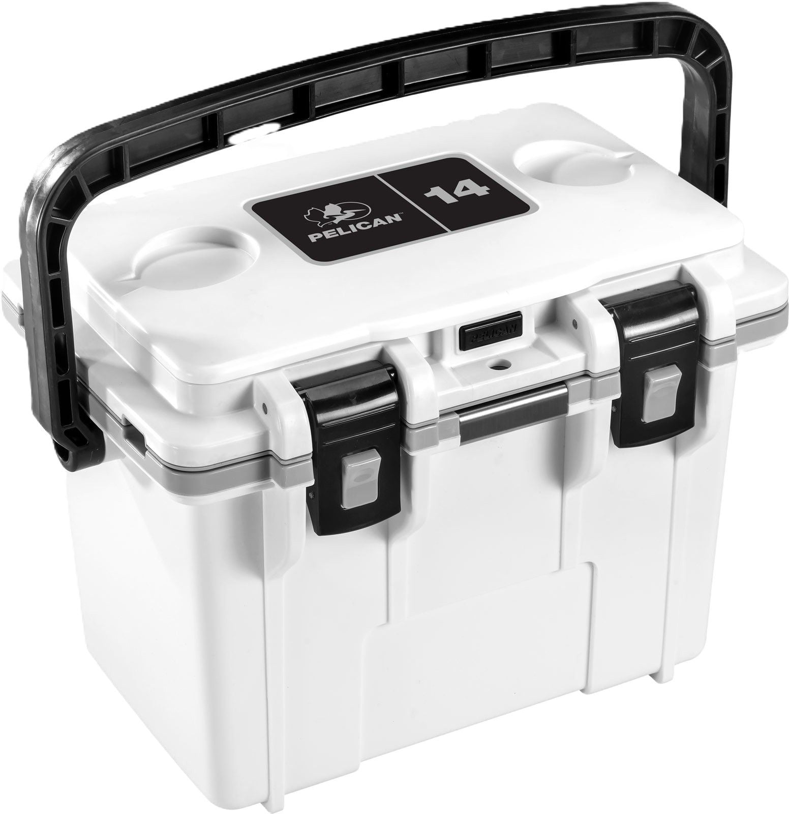 Pelican Elite 14 Qt Hard-Sided Cooler White with Gray, Removable Tray ...