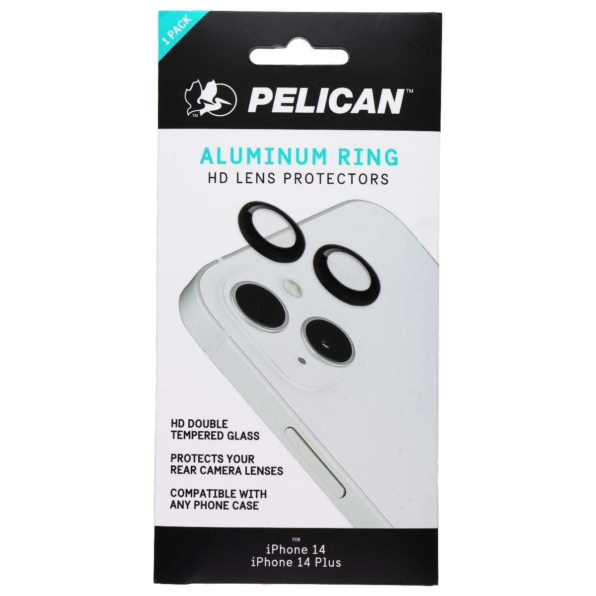 Pelican Aluminum Ring HD Lens Protectors, Black, Compatible with iPhone ...