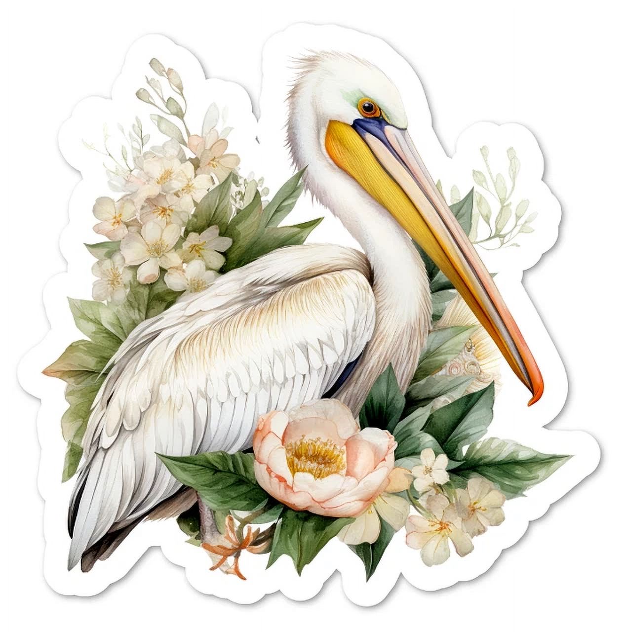 Pelican Bird Sticker, Water Resistant, Scrapbooking Laptop Water ...
