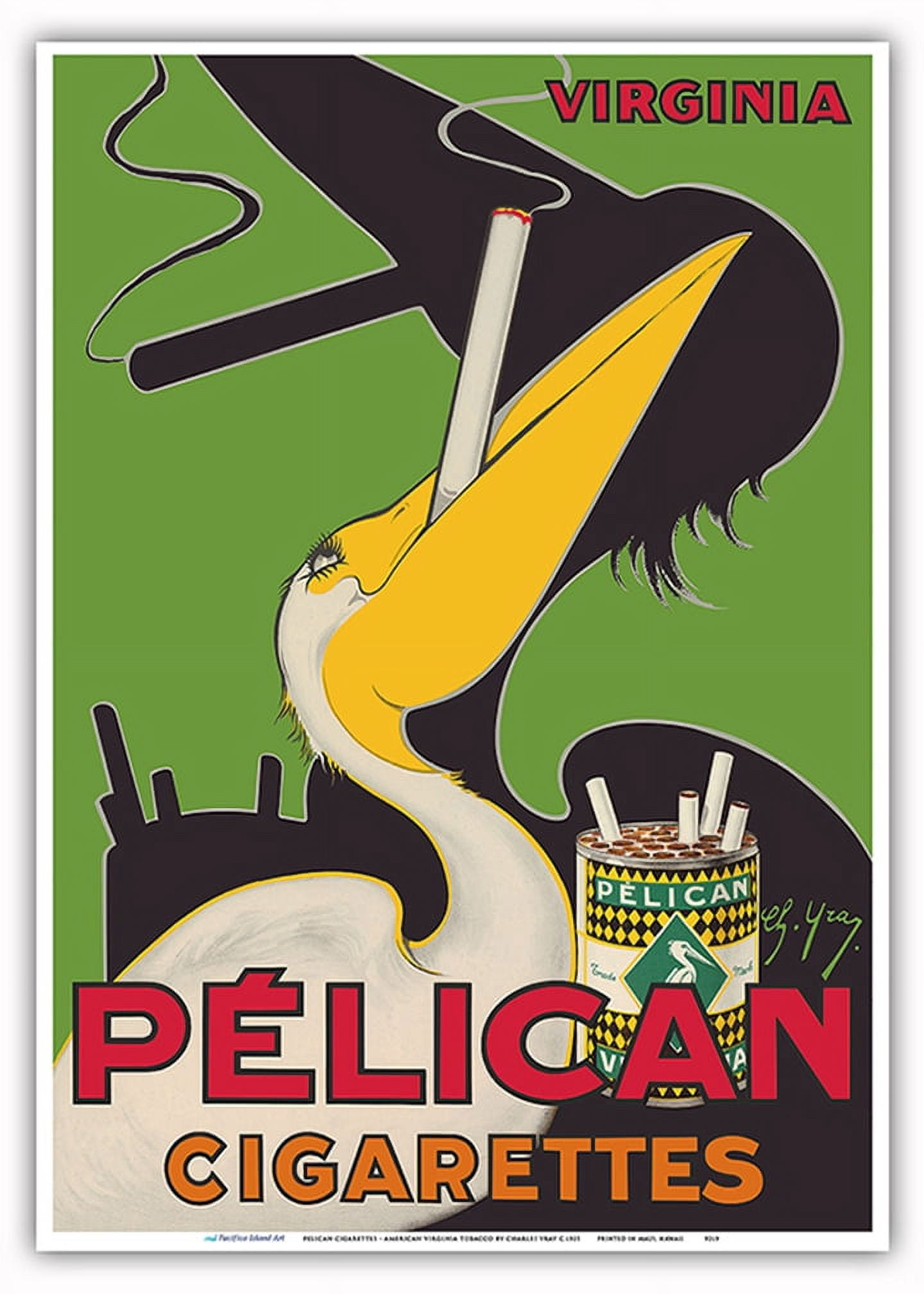 Pelican Cigarettes - American Virginia Tobacco - Vintage Advertising ...