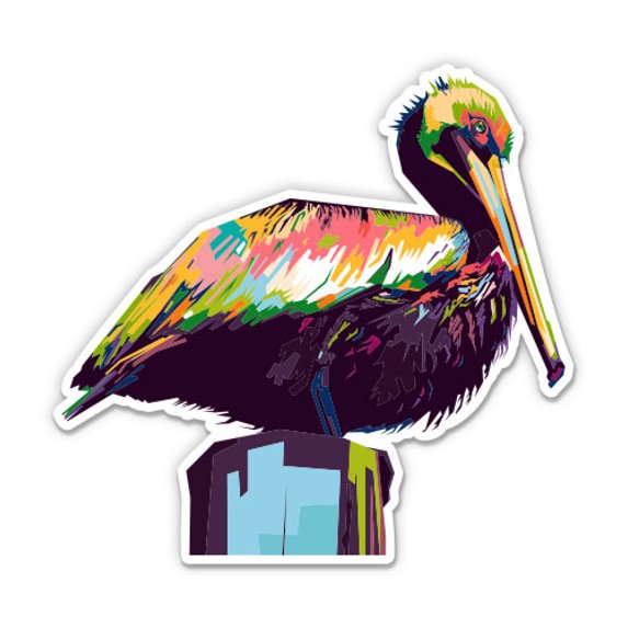 Pelican Colorful - 8" Vinyl Sticker - For Car Laptop I-Pad - Waterproof ...