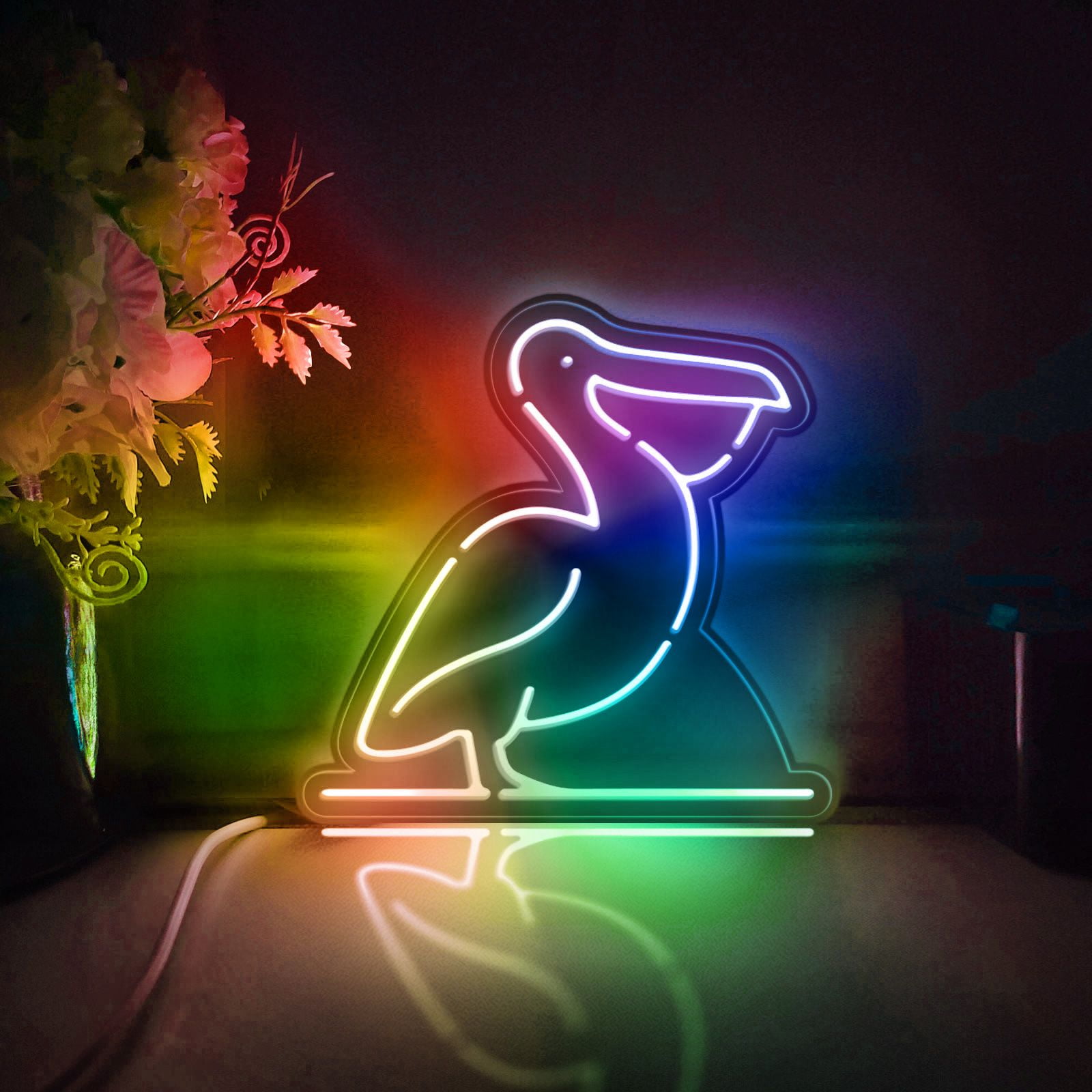 Pelican Led Light Box, Dimmable Neon-Like Light Signs USB Power for ...