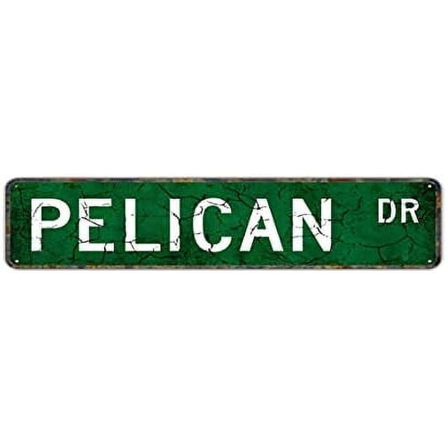 Pelican Tin Sign Street Sign Aluminum Metal Plaque Rustic Tin Sign ...