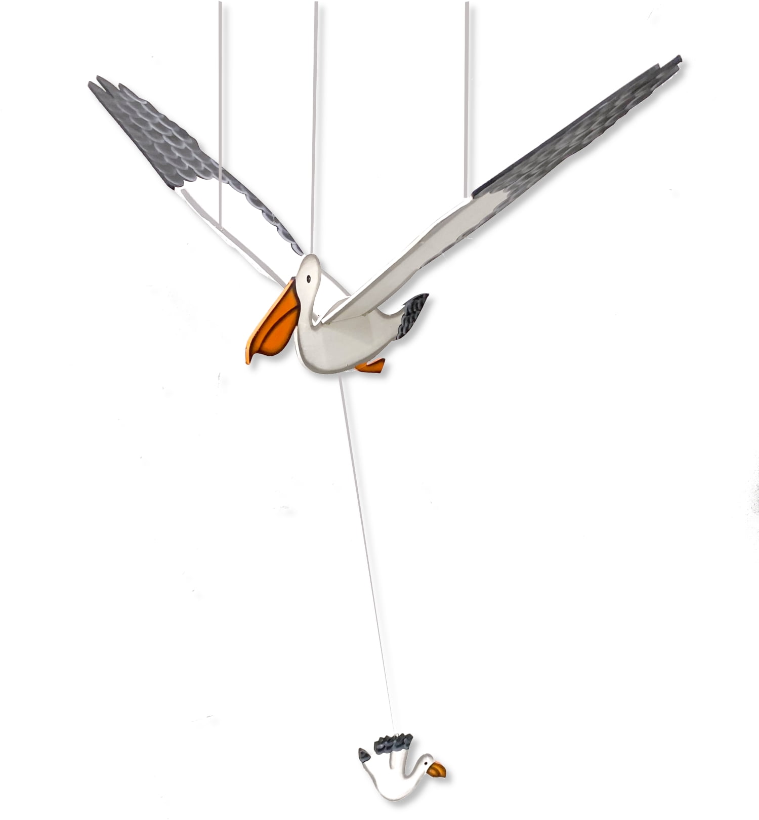 Pelican Wing Flapper Wind Chime - Indoor Outdoor Hanging Coastal Home ...