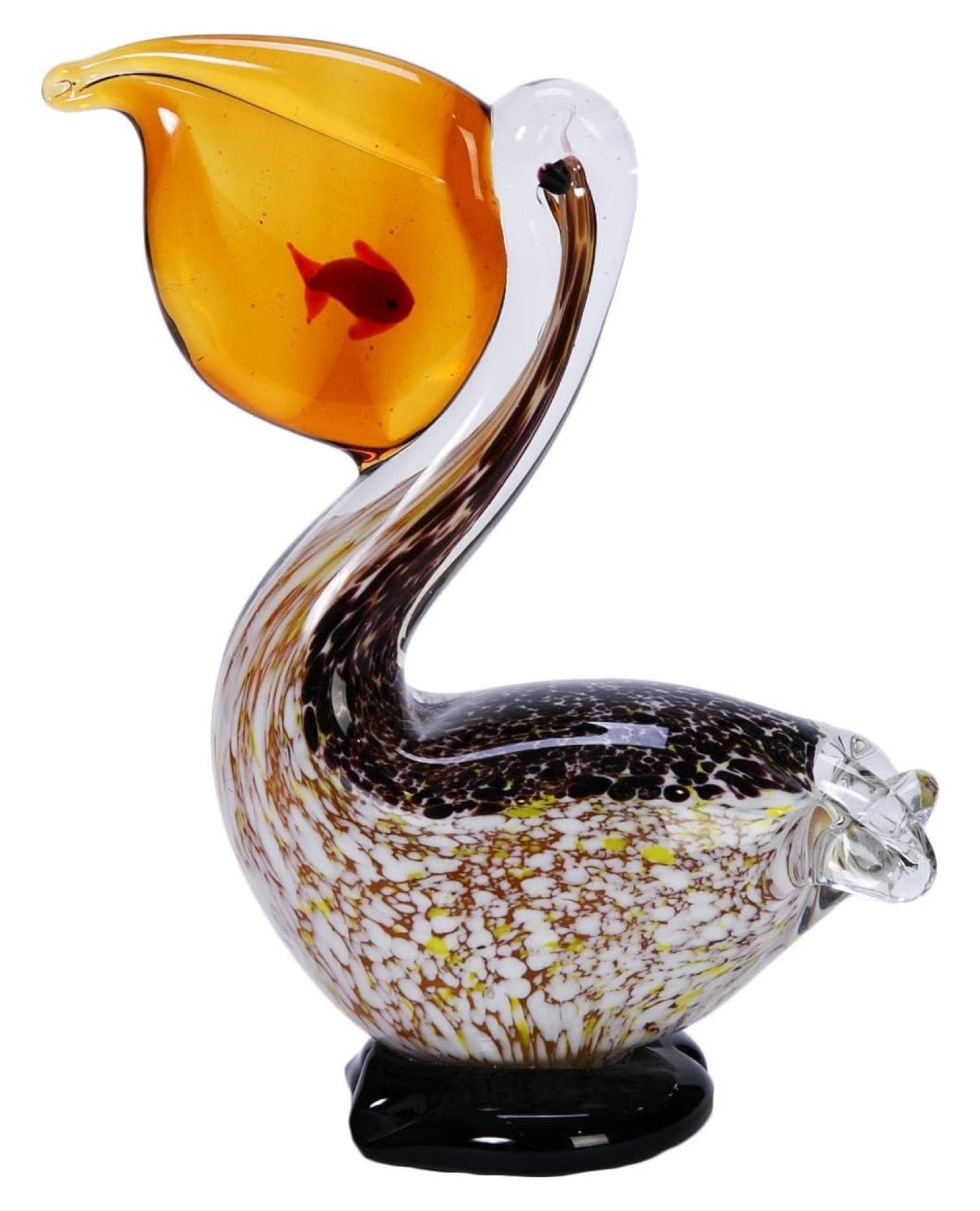 Pelican With Fish Glass Art Beach Coastal Decor Decoration Multi ...