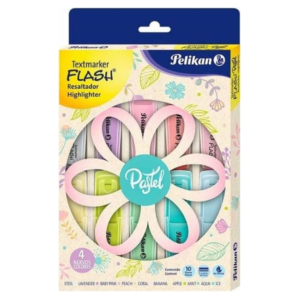 Pelikan Pastel Colors Highlighters 10 Count with Storage Case - Walmart.com
