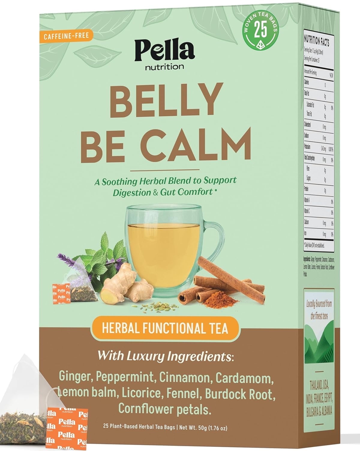 Pella Nutrition Lemon Balm & Ginger Tea – Mint, Cinnamon & Gut Support ...