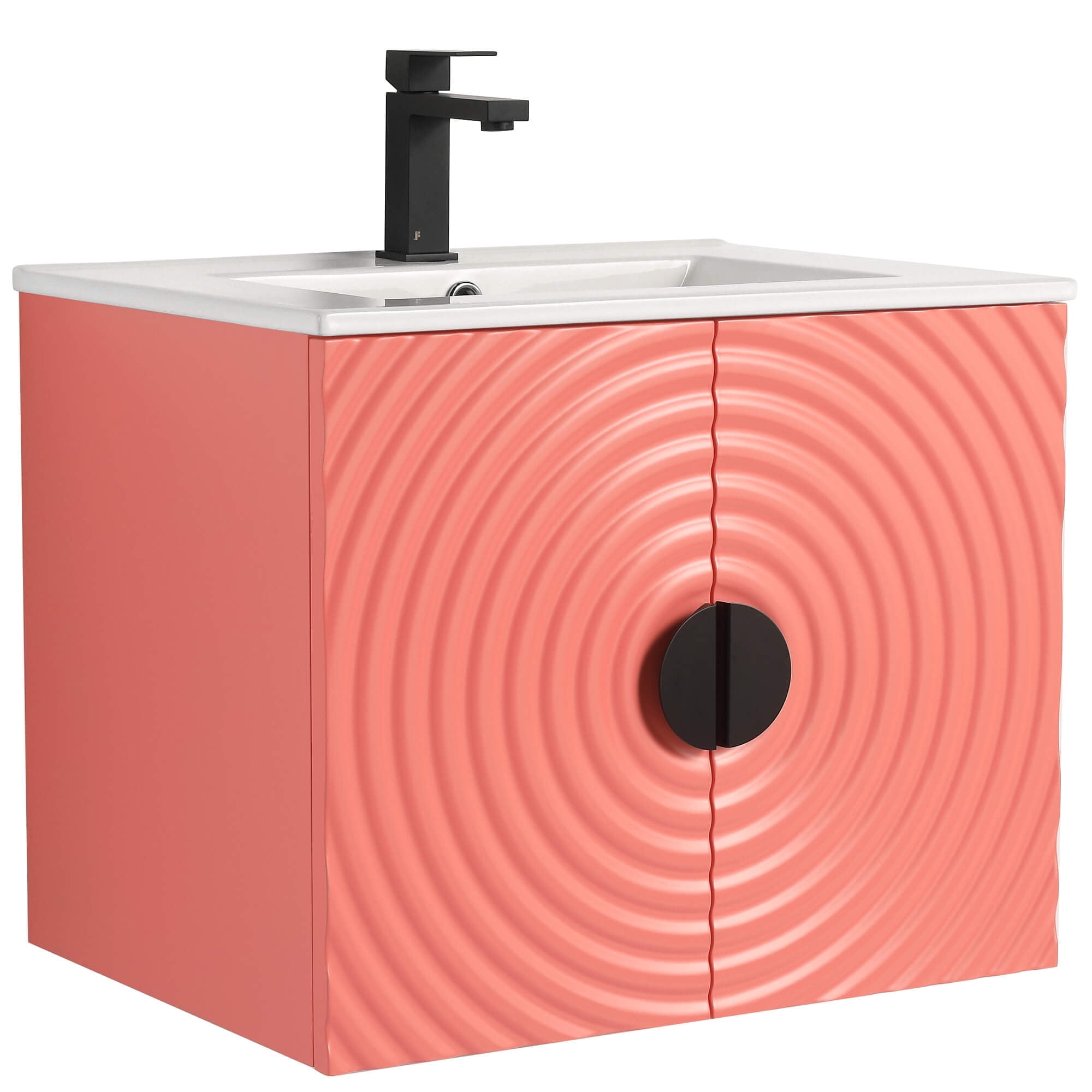 Pellabay Modern Bathroom Vanity with Fluted Circular Doors 24" Wide ...