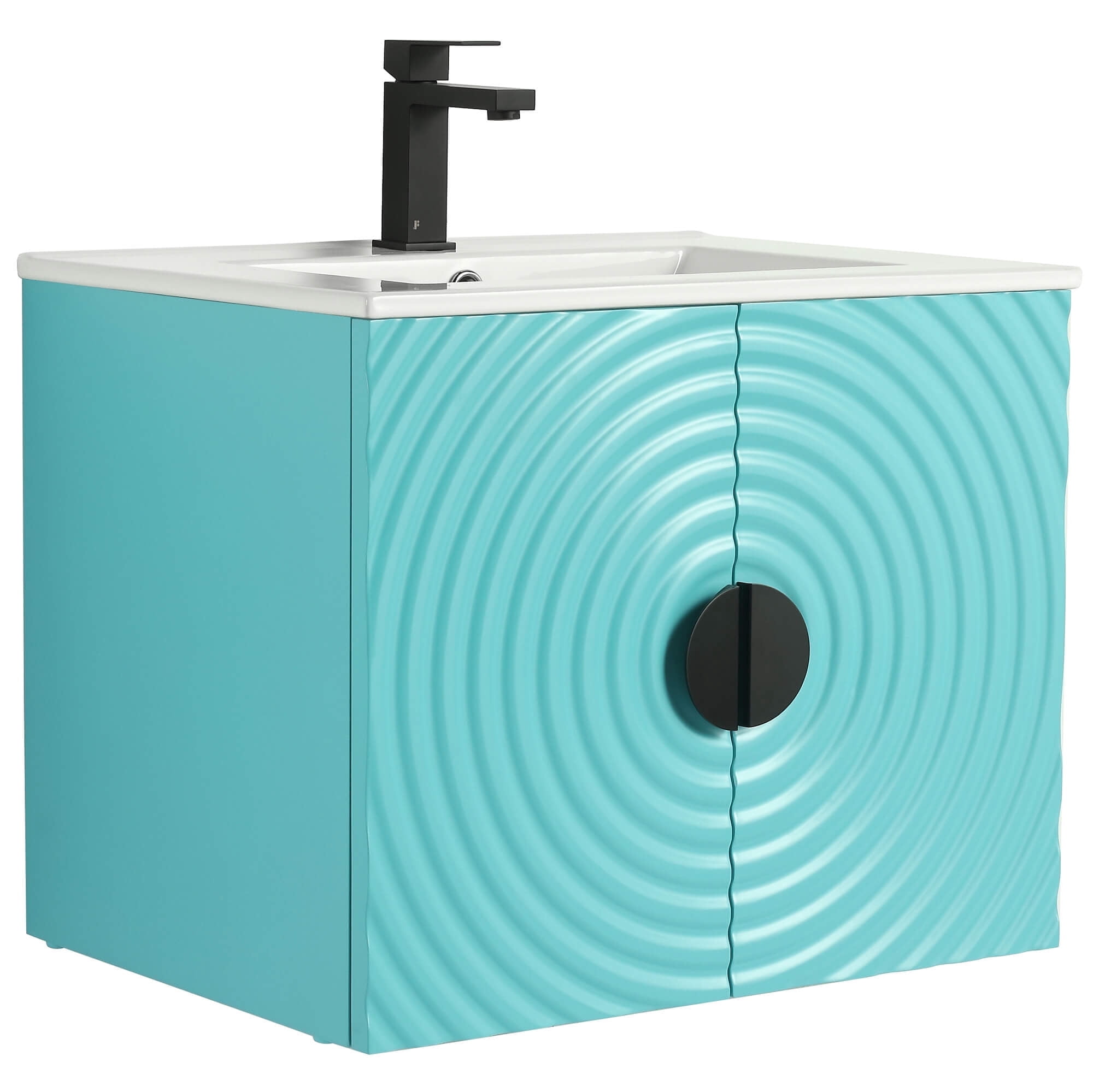 Pellabay Modern Bathroom Vanity with Fluted Circular Doors 24" Wide ...