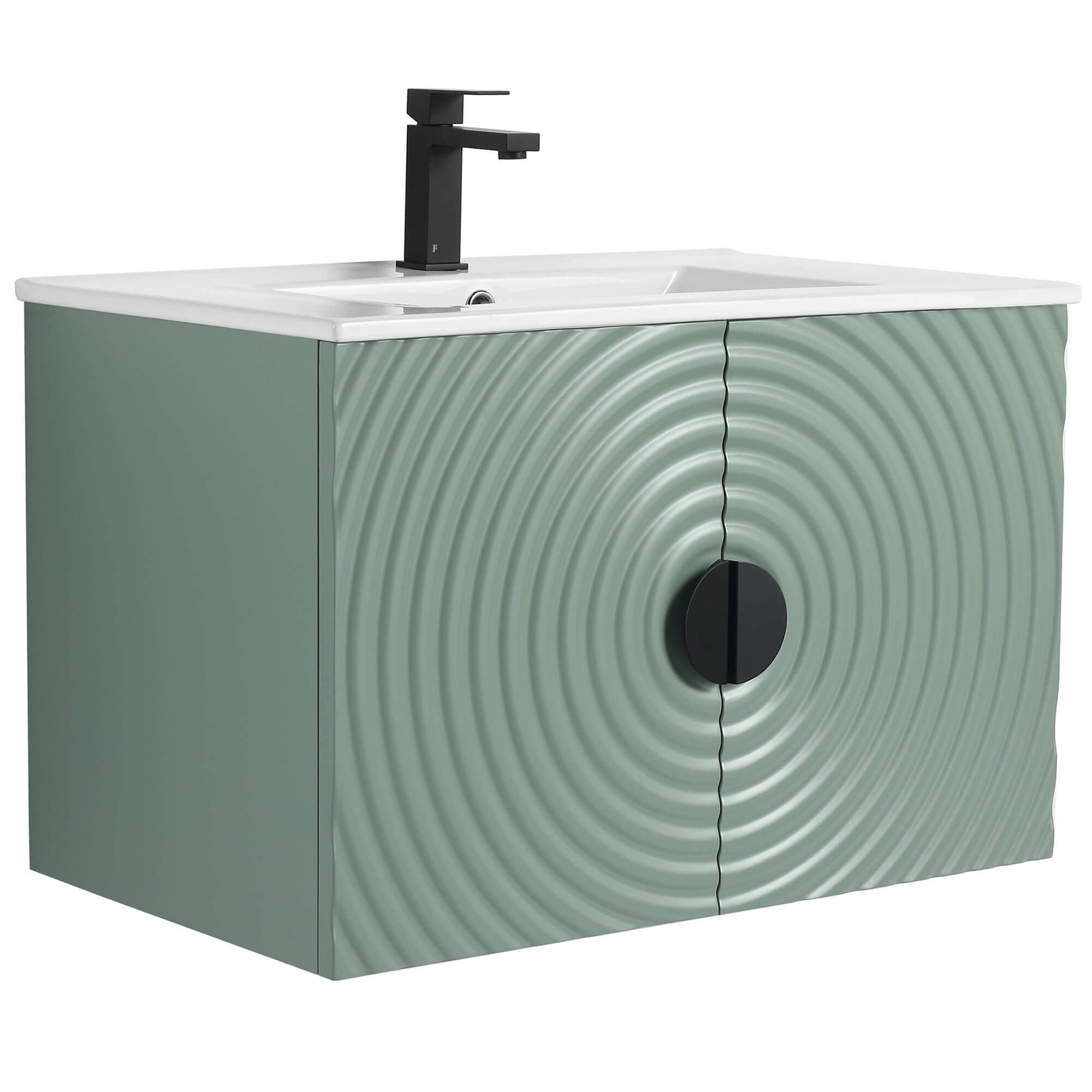 Pellabay Modern Bathroom Vanity with Fluted Circular Doors 30" Wide ...