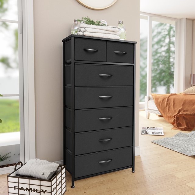 Pellebant 7-Drawer Storage Tower Organizer Chest Dresser Black Dark ...