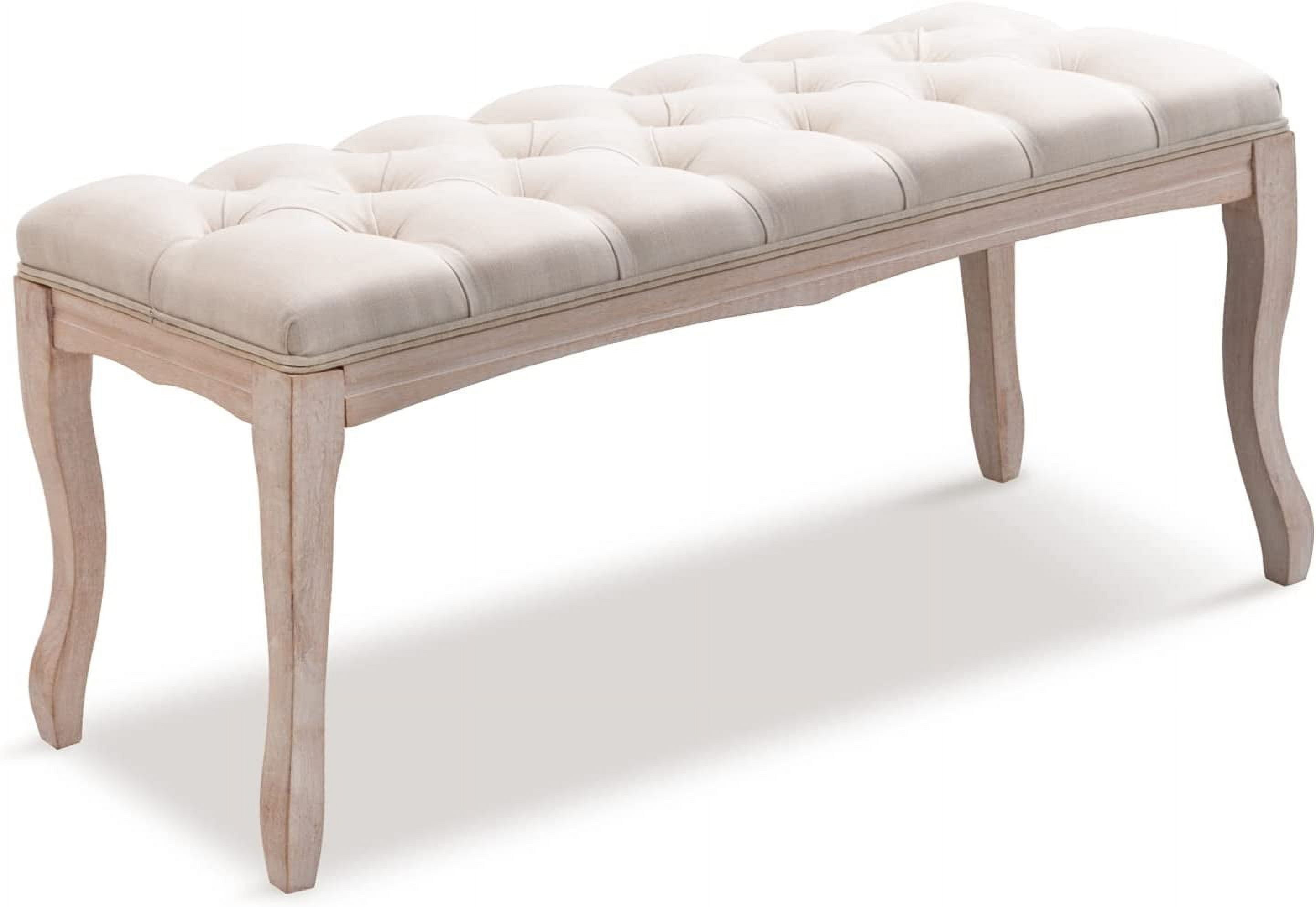 Pellebant Entryway Bench with Tufted Upholstered, Fabric Ottoman Foot ...