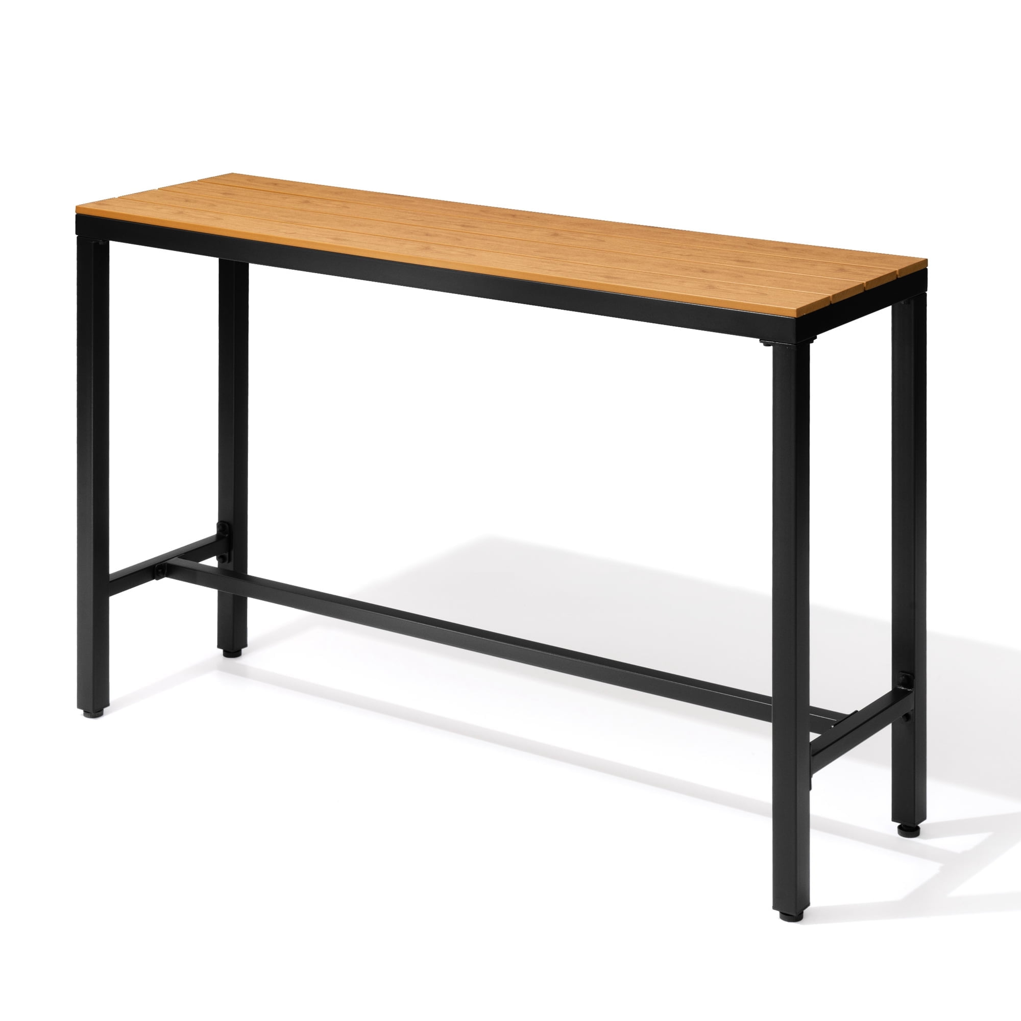 Pellebant 55" Rectangular Metal Patio Bar Table with MDF Top and Easy ...