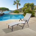 Pellebant Outdoor Folding Adjustable Aluminum Patio Chaise Lounge Chair ...