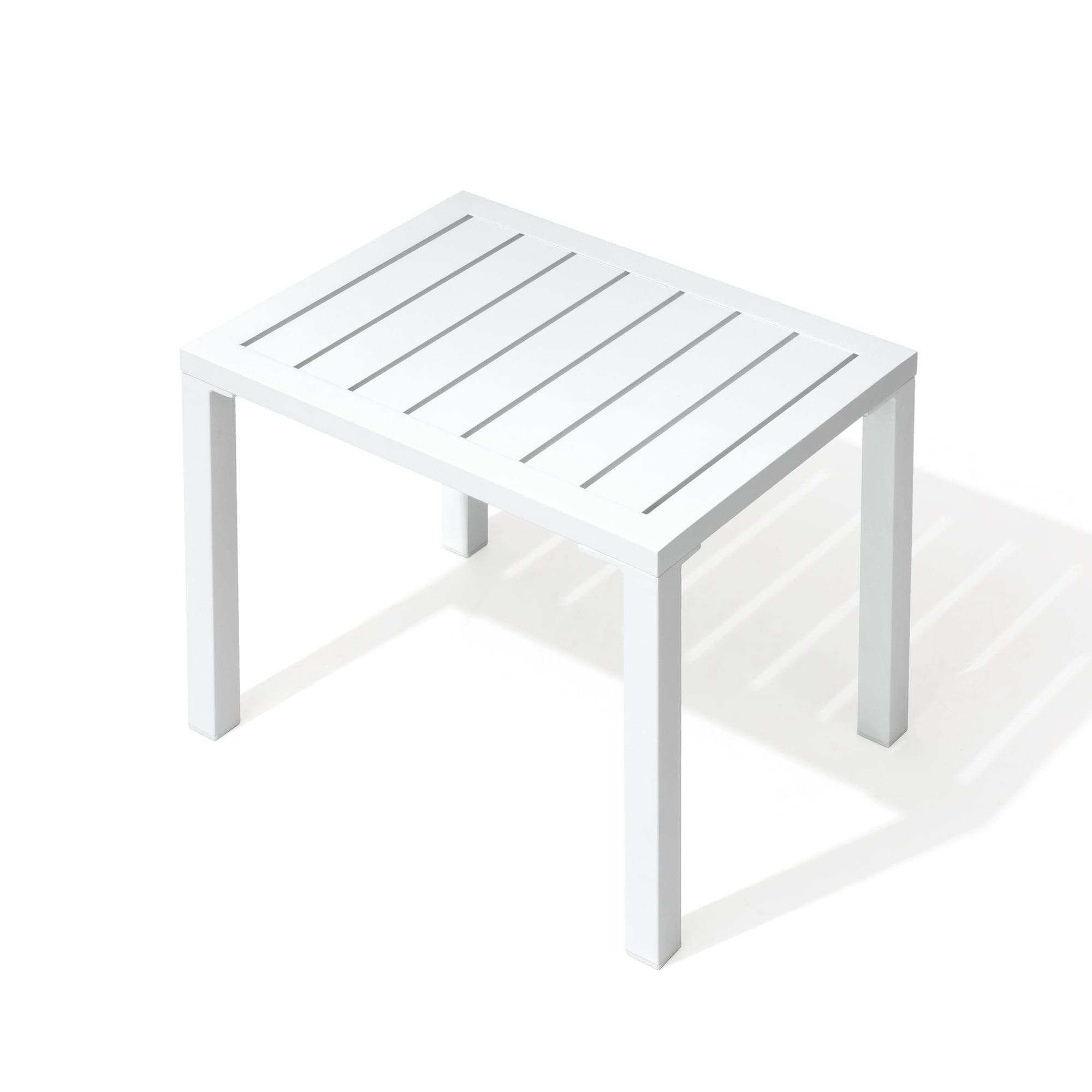 Pellebant Outdoor Side Table Rectangular Aluminum Patio Small End Table ...