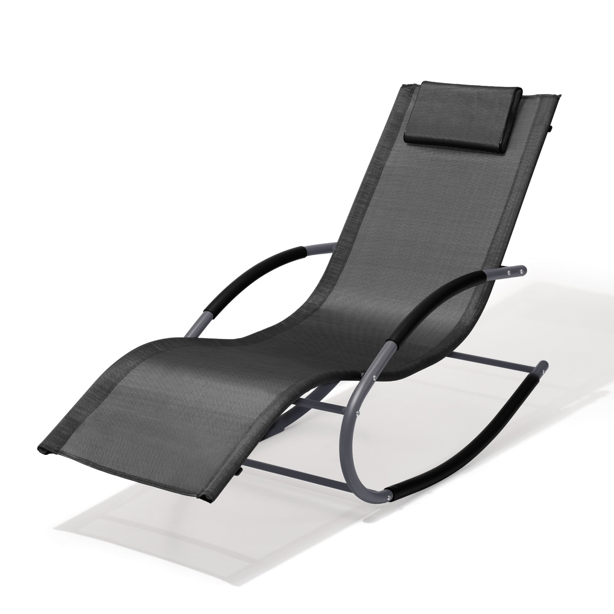 Pellebant Patio Rocking Chair Metal Outdoor Rocker Chaise Lounge Chair ...